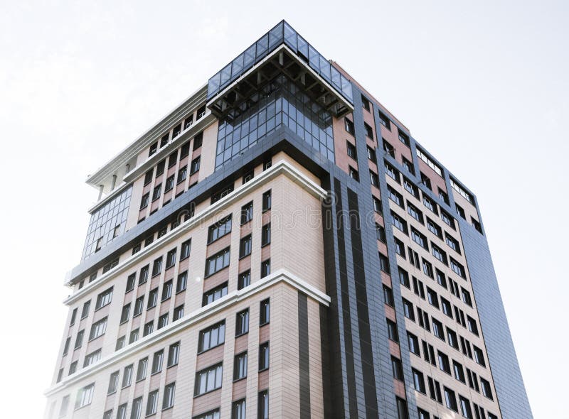 Office Building, Multi-storey Building. Building Against the Blue Sky ...