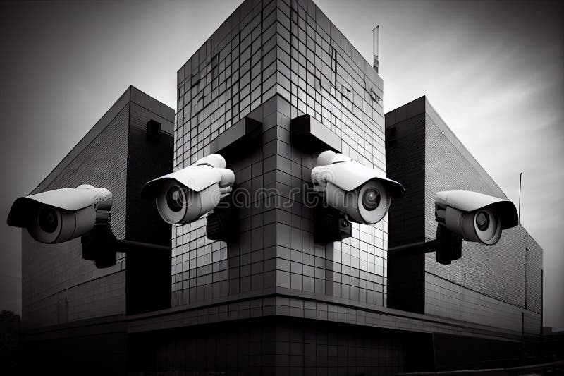 Office Building with Multiple Security Cameras, Visible from the ...