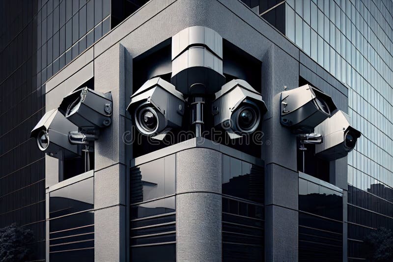Office Building with Multiple Security Cameras, Visible from the ...