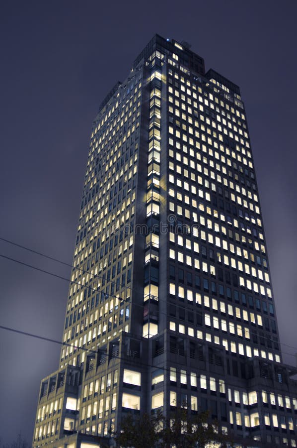Office building at night stock image. Image of windows - 27019859
