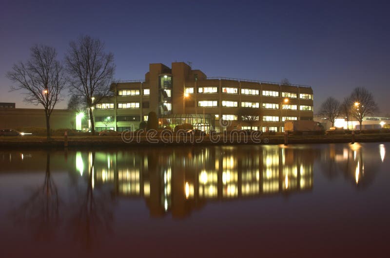 Office Building At Night Picture. Image: 3884290