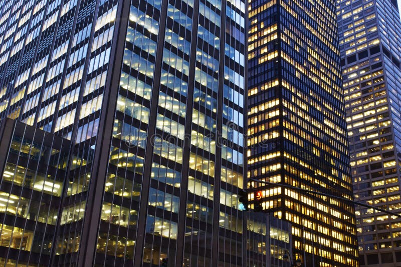 Office building at night stock image. Image of urban - 45554363