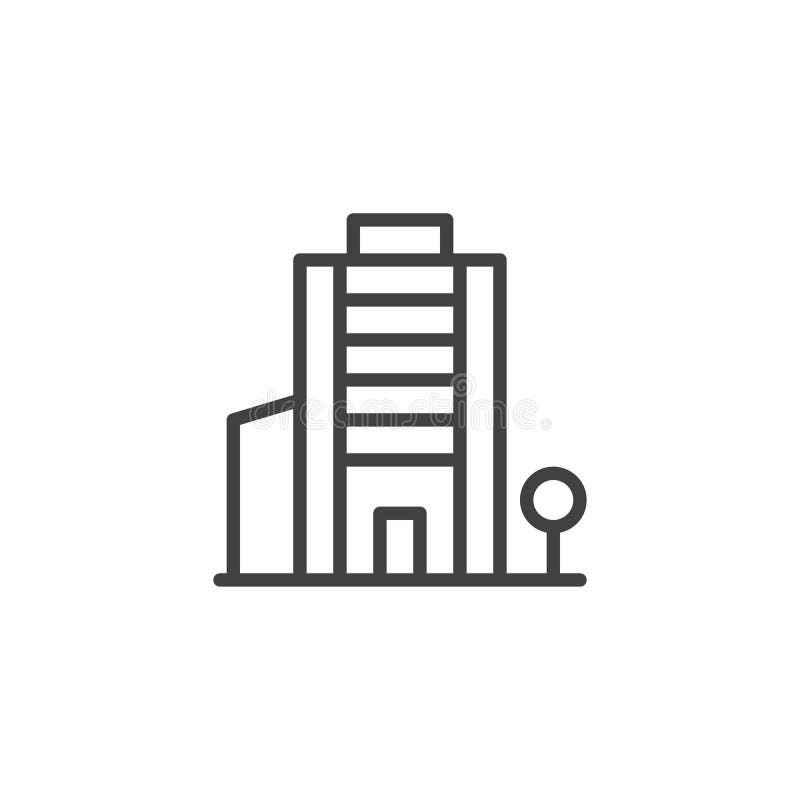 Office Building Outline Icon Stock Vector - Illustration of estate ... Office Building Outline Icon Stock Vector - Illustration of estate ...