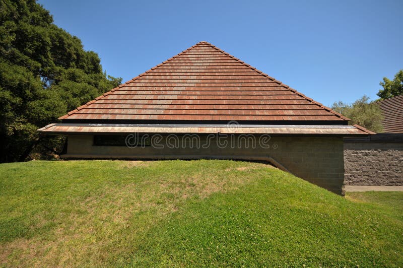 An Office Building Partially Underground Grass Stock Image - Image of ...