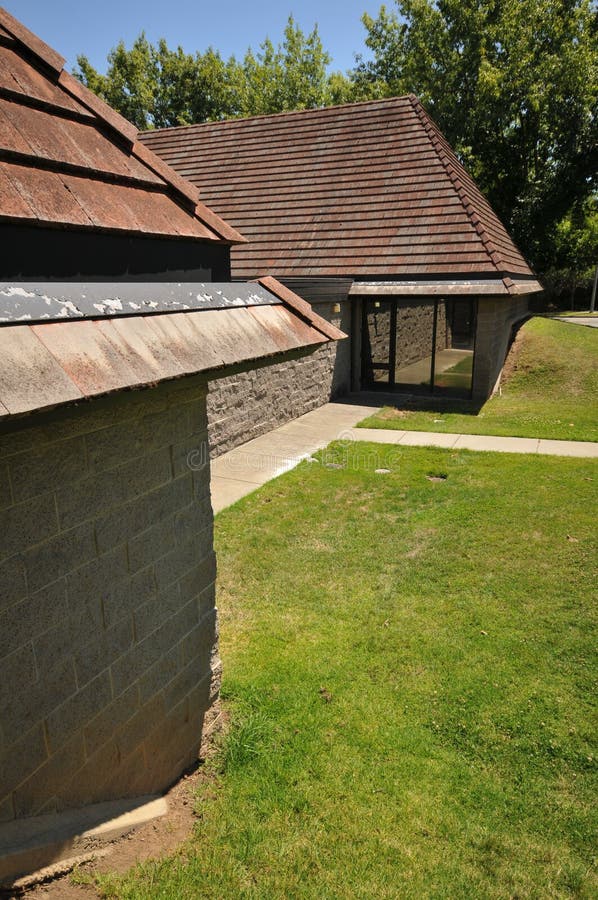An Office Building Partially Underground Grass Stock Photo - Image of ...