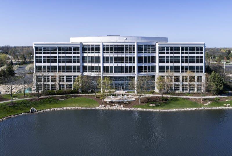 Office Building with Pond stock image. Image of estate - 107020707