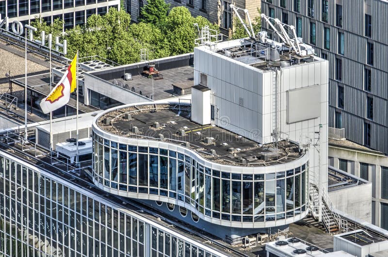 Office Building Rooftop Close-up Editorial Stock Photo - Image of dutch ...