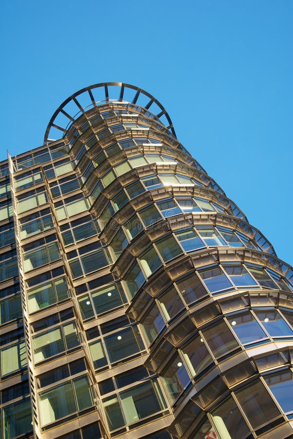 Office Building, Round Corner Stock Photo - Image of greed, canary ...