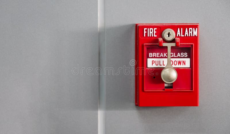 An Office Building S Fire Alarm Switch is Mounted on the Wall Stock ...