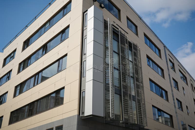 Office Building, with Security System and Sensors Providing Perimeter ...