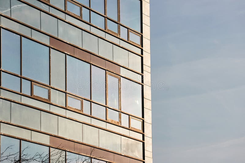 Office Building Simple Reflections Stock Image - Image of perspective ...