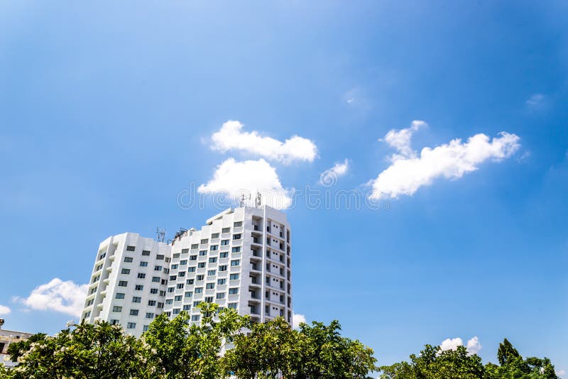 Office Building on Sky Background. Stock Image - Image of business ...