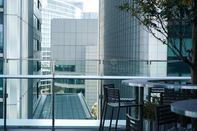 Office building terrace stock image. Image of leisure - 301358075