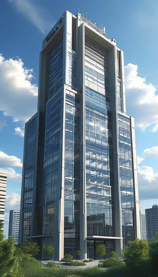 An OFFICE BUILDING TOWER, DAY VIEW, STUNNING FACADE DESIGN Stock ...