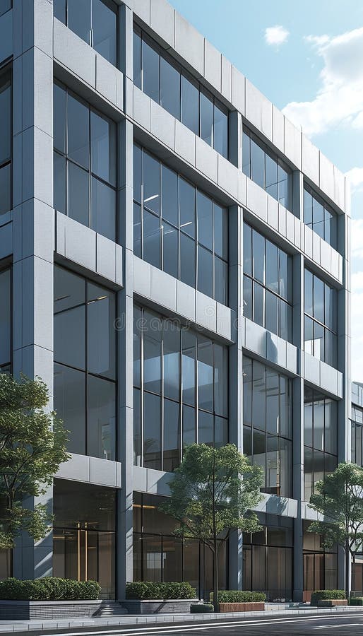 An OFFICE BUILDING TOWER, DAY VIEW, LOW RISE Stock Illustration ...