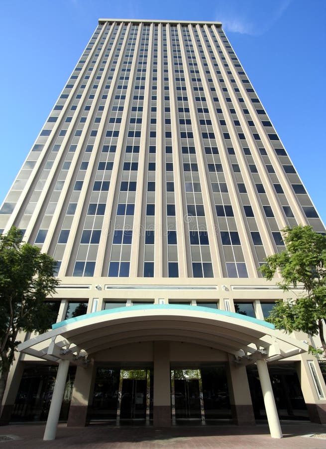 An Office Building with Turquoise Trim Stock Image - Image of city ...