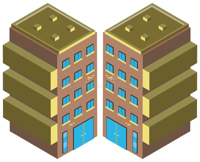 Office Building from Two Different Angles Stock Illustration ...