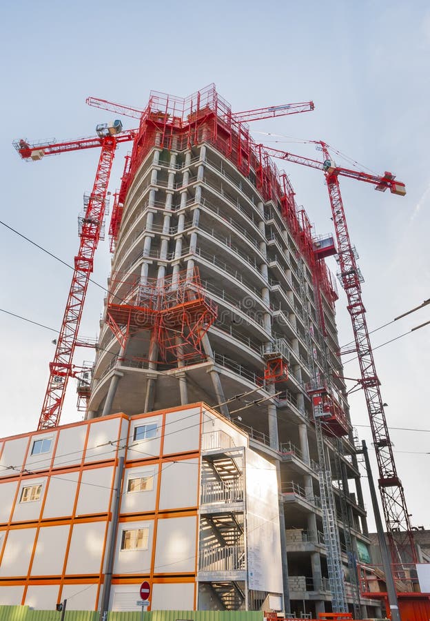 Office Building Under Construction Stock Photo - Image of contractor ...