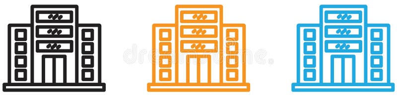 Office Building Vector Logo Set Collection for Web App Ui Stock Vector ...