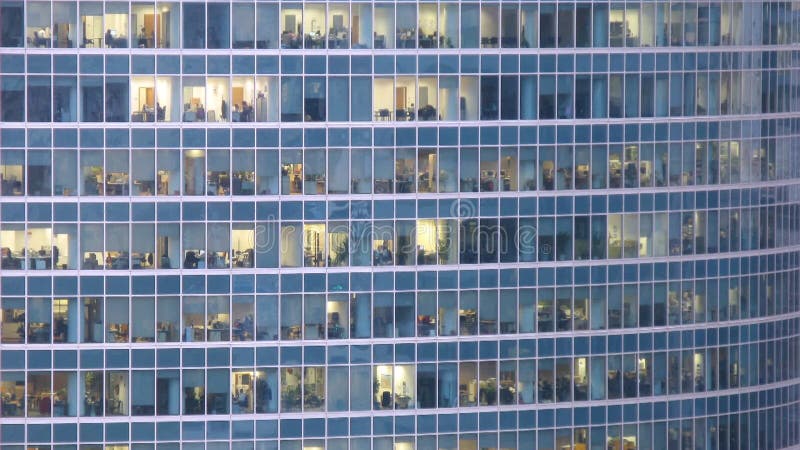 Office Building Windows on Skyscraper Building with Many Corporate ...