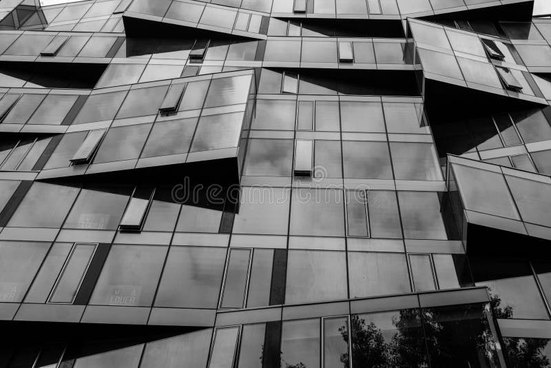 Office Building Windows with Angles Stock Photo - Image of area, glass ...