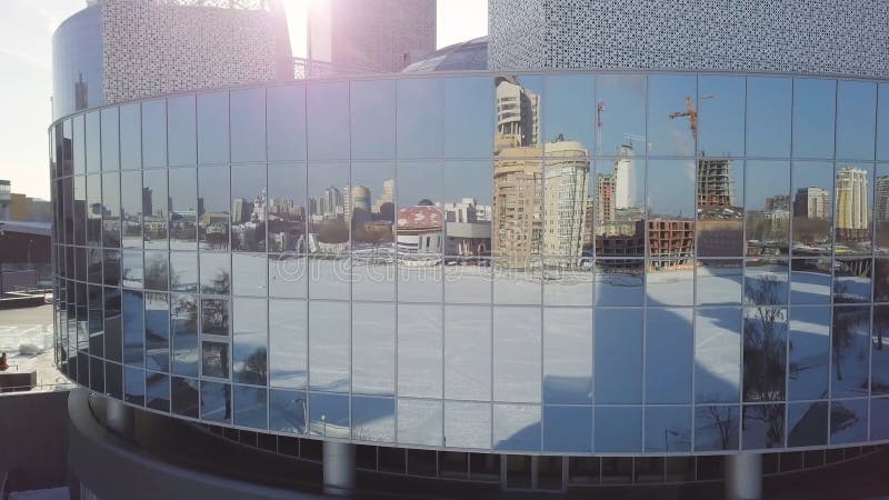 Office Building Windows Background. Buildings Reflected in Windows of ...