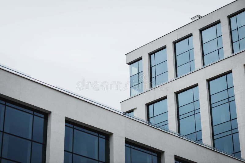 Office Building with Windows Stock Image - Image of design, facility ...