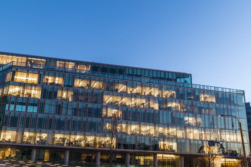 Office Building Work Early in the Morning Remote Work Stock Photo ...