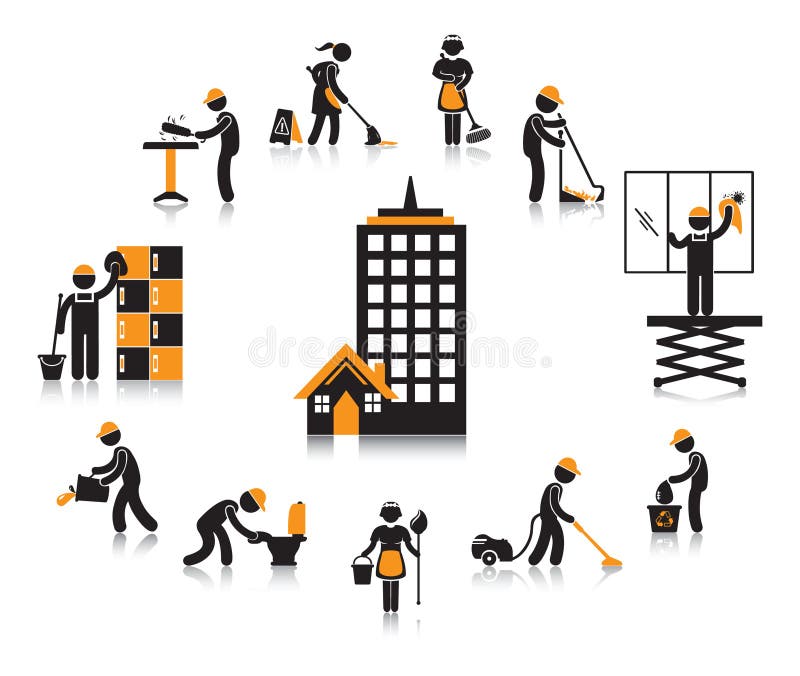 Office Building Workers Concept. Vector Illustration Decorative ...