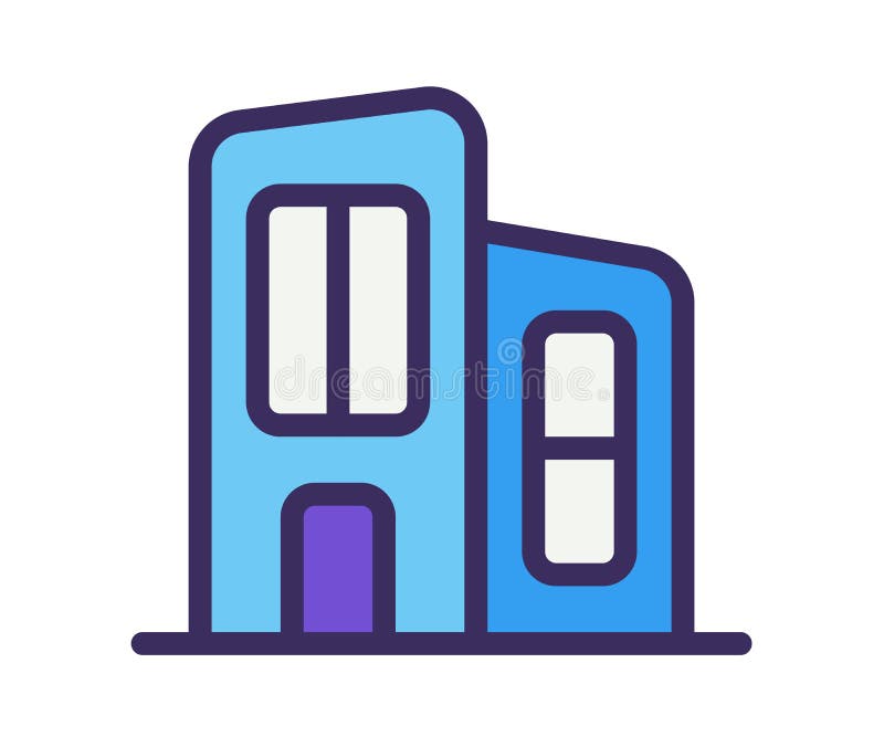 Office Building Working Space Single Isolated Icon with Filled Line ...