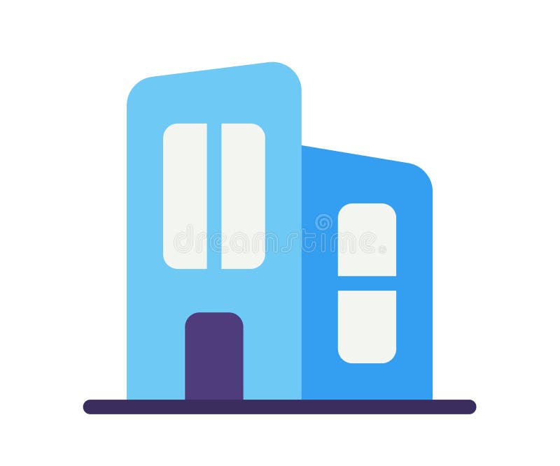 Office Building Working Space Single Isolated Icon with Flat Style ...