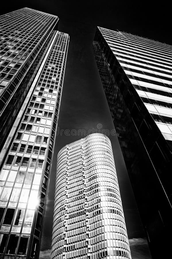 Office Buildings in Modern Architecture in Defense, Paris in Black and ...