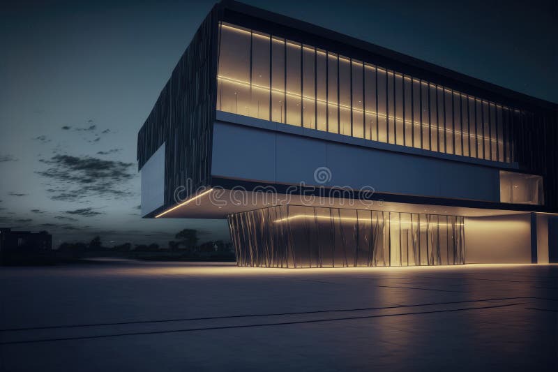 Modern Architecture Exterior of Public Hall Entrance in Urban Building ...