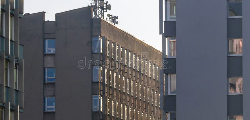 Strange windows reflex 3 stock image. Image of balcony - 32777297