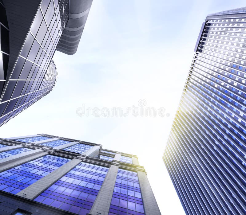 Office Buildings with Tinted Windows. Modern Architectural Corporation ...