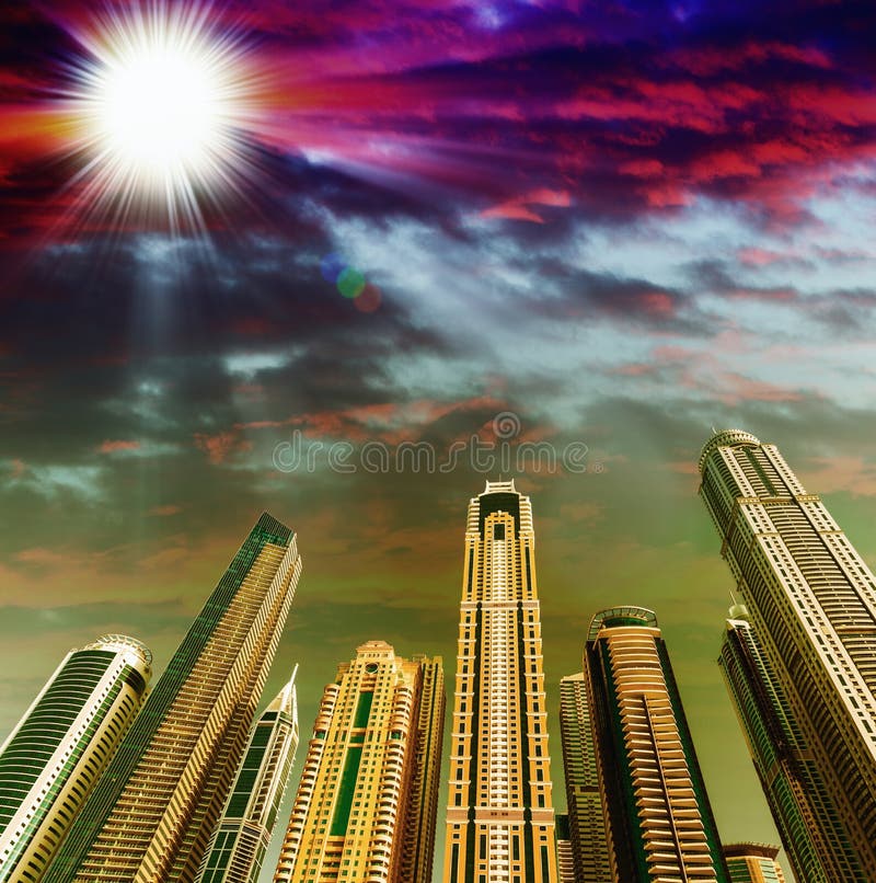 Office Buildings. View from Street Level Stock Photo - Image of tower ...