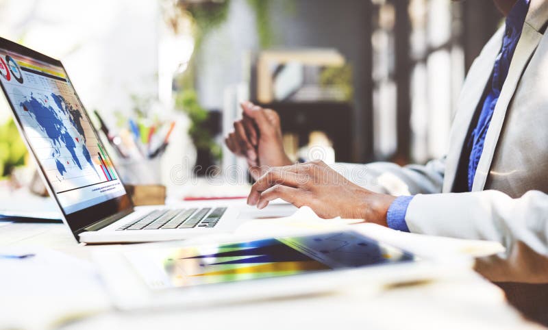 Office Business Analysis Working Workplace Workroom Concept Stock Image ...