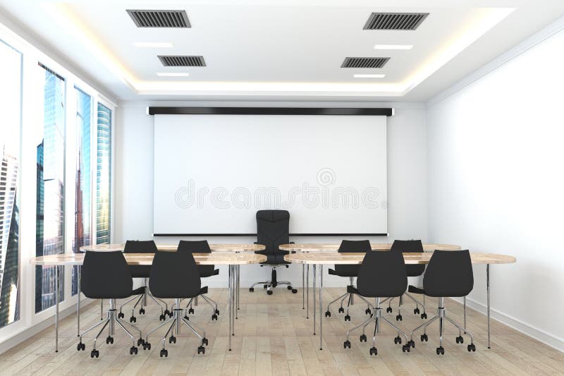 Office Business - Beautiful Room -Conference Room Interior in White ...