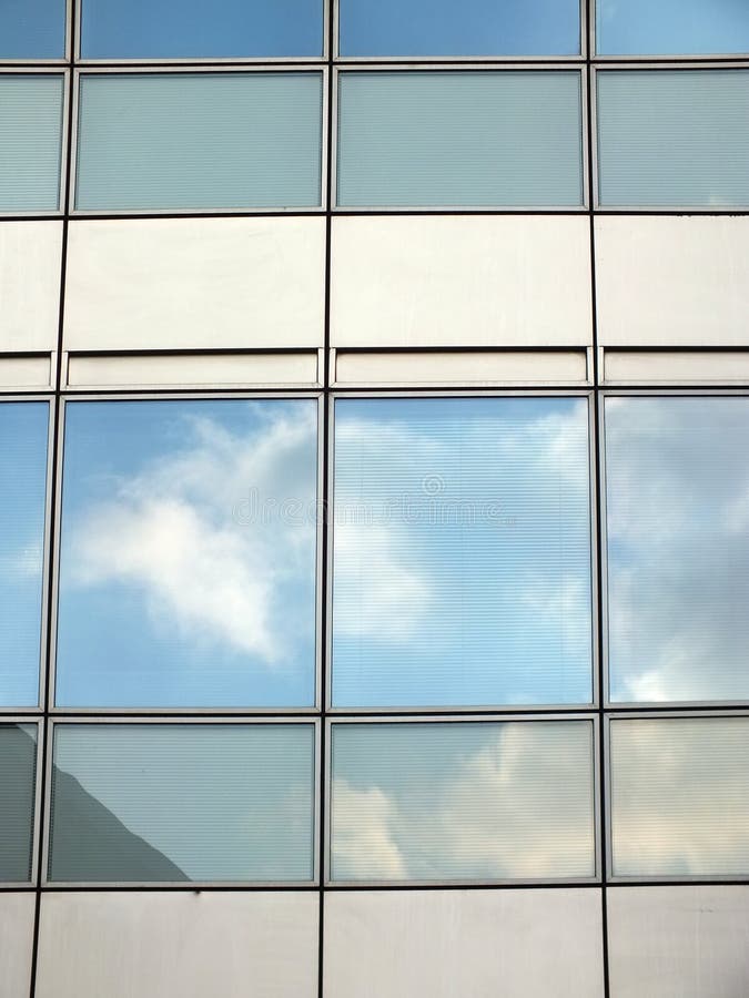 Office Business Building Windows with Reflected Clouds Stock Photo ...