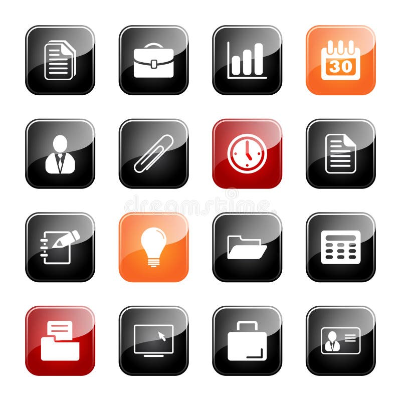 Cut Squares - Office and Business Icons Stock Vector - Illustration of ...