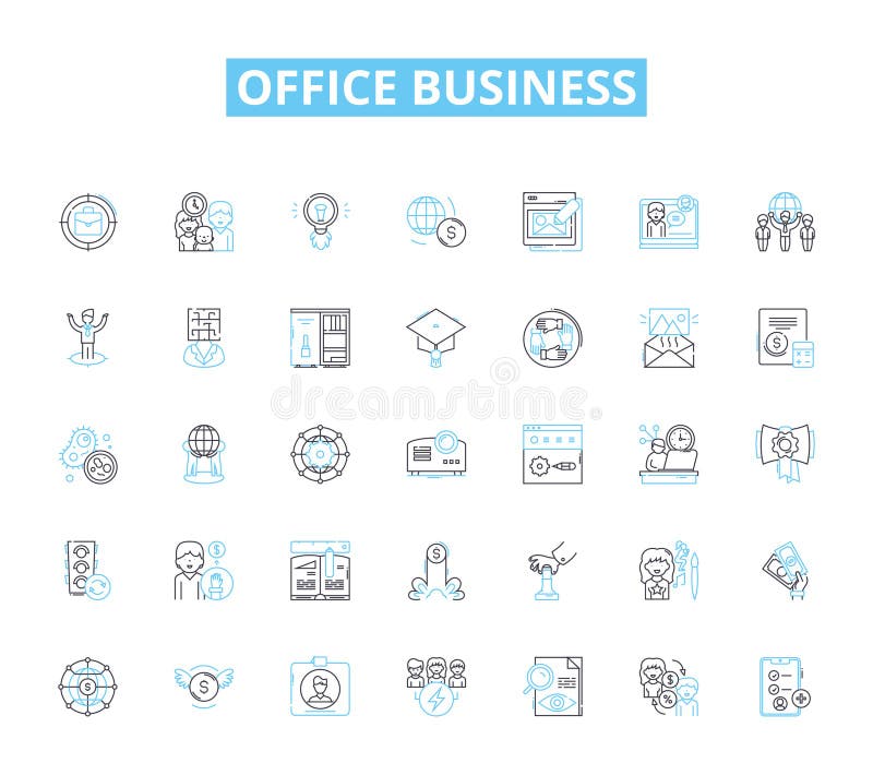 Office Business Linear Icons Set. Productivity, Collaboration ...