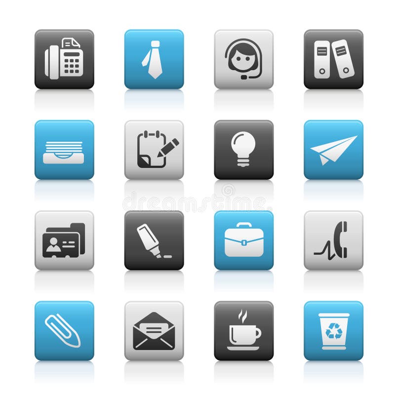 Office & Business // Graphite Icons Series Stock Vector - Illustration ...