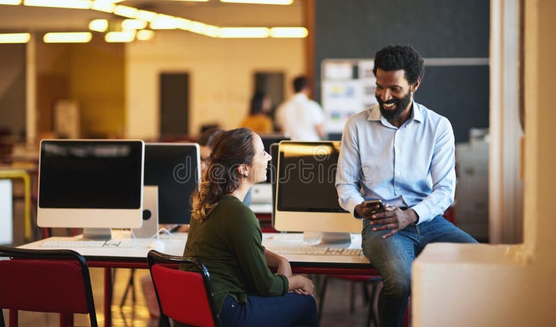 Office, Business People and Colleagues with Conversation for Startup ...