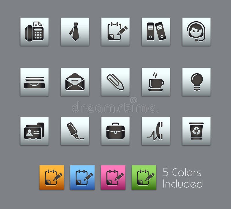 Office & Business // Graphite Icons Series Stock Vector - Illustration ...