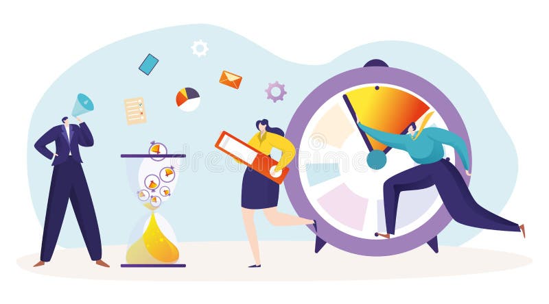 Office Businesswoman Run with Document Folder, Teamwork Boss ...