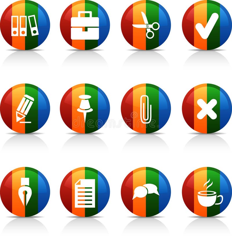 Office buttons. stock vector. Illustration of file, paper - 12711500