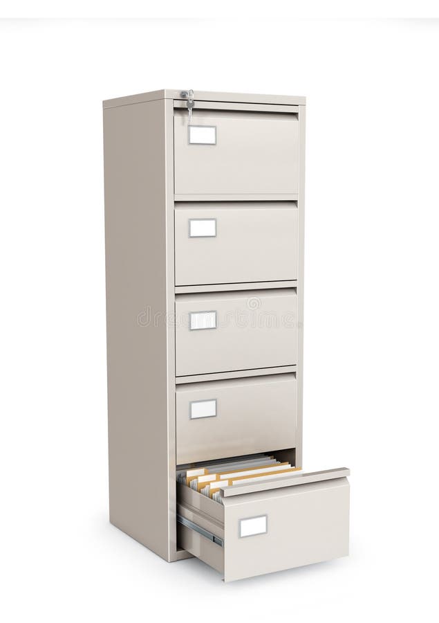 Office Cabinet for Documents with an Open Box. Stock Illustration ...