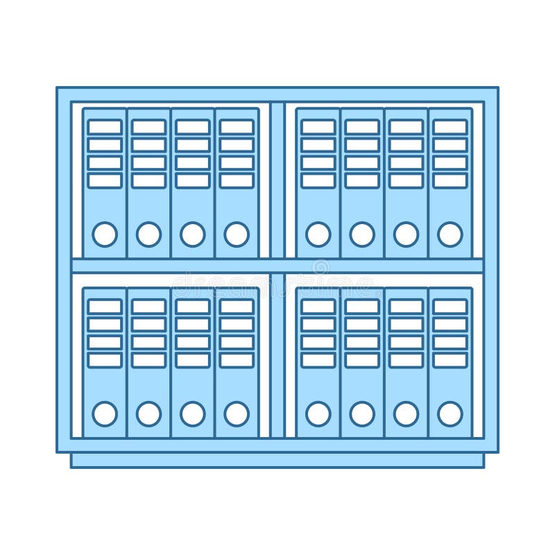 Office Cabinet with Folders Icon Stock Vector - Illustration of ...