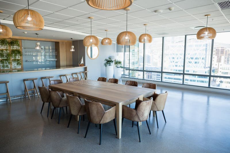 Office Cafeteria with Table and Chairs Stock Photo - Image of career ...