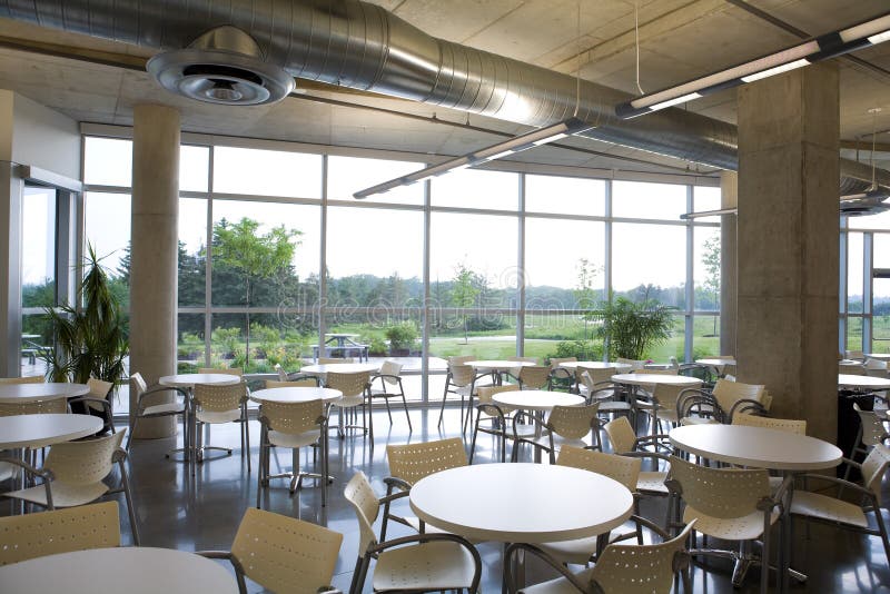 Office Cafeteria View in Modern Building. Stock Photo - Image of modern ...